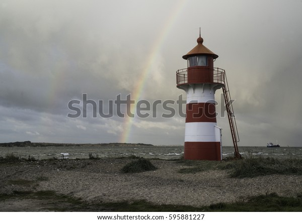 Lighthouse Lighthouse Rainbow Stock Photo 595881227 | Shutterstock