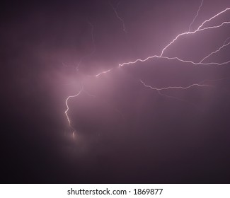 Lightning Thunder Storm Bolt Hitting Ground Stock Photo (Edit Now ...