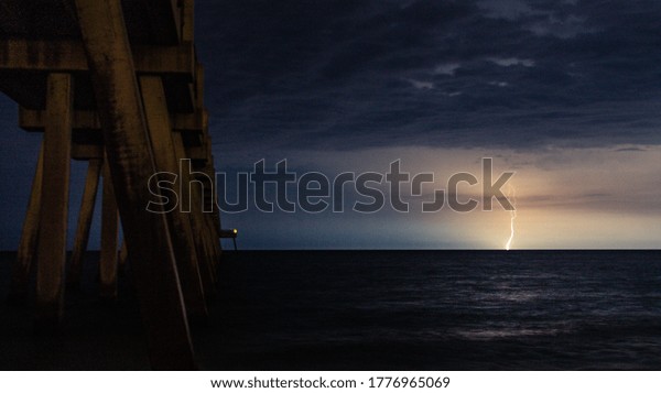 Lightning Beach Sunset Stock Photo 1776965069 | Shutterstock