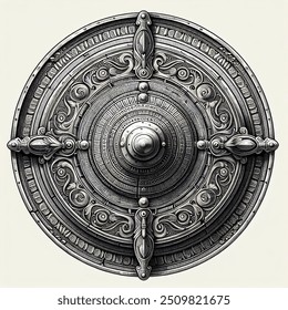 Pencil Illustration Shield Spear Greek Goddess AI-generated image ...