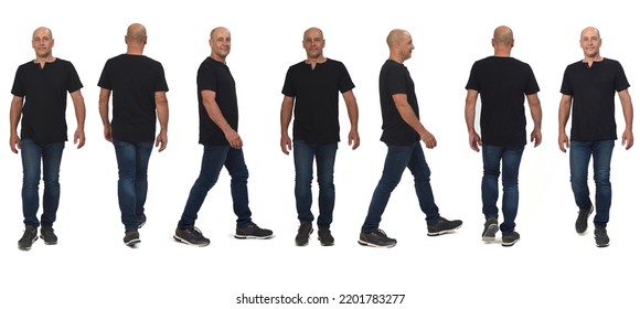 Line Same Man Various Poses Walking Stock Photo 2201783277 | Shutterstock