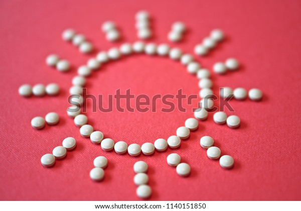 Lined Sun Rays Tablets Medications Theme Stock Photo 1140151850 ...