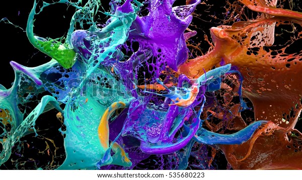 Liquid Explosion On Black 3d Illustration Stock Photo (Edit Now) 535680223