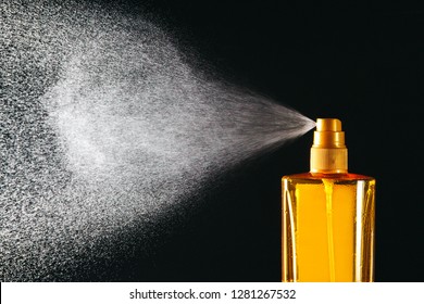 Perfume Spray On Black Background Stock Photo (Edit Now) 1698867772