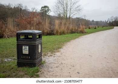 Litter Bin By Side Path Local Stock Photo 2108705477 | Shutterstock