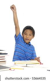Little Boy Eager Answer Question Finger Stock Photo 53664535 | Shutterstock