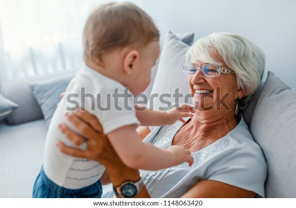Little Boys Just Superheroes Disguise Grandmother Stock Photo ... Little Boys Just Superheroes Disguise Grandmother Stock Photo ...