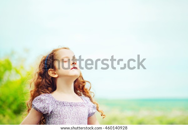 Little Girl Closed Her Eyes Breathing Stock Photo (Edit Now) 460140928 Little Girl Closed Her Eyes Breathing Stock Photo (Edit Now) 460140928
