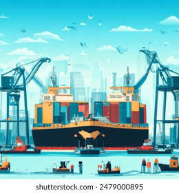 Small Chip On Slipways Shipyard Cartoon AI-generated image 2484953623 ...