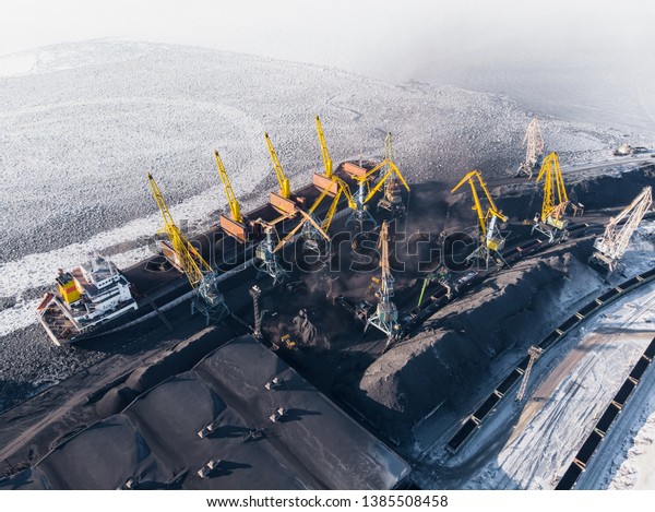Loading Coal Mining Port On Cargo Stock Photo 1385508458 | Shutterstock
