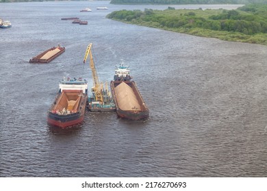 Loading Sand Into Barge On River Stock Photo 2176270693 | Shutterstock