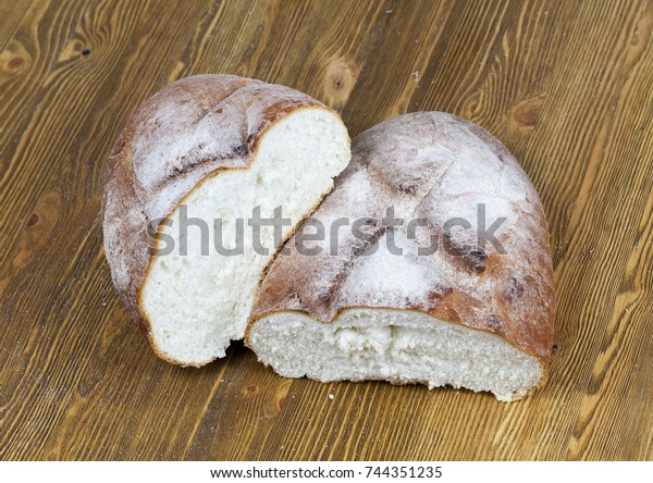 Loaf Wheat Bread Divided Into Two Stock Photo 744351235 | Shutterstock