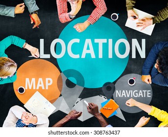 Location Destination Navigation Map Direction Concept Stock Photo ...
