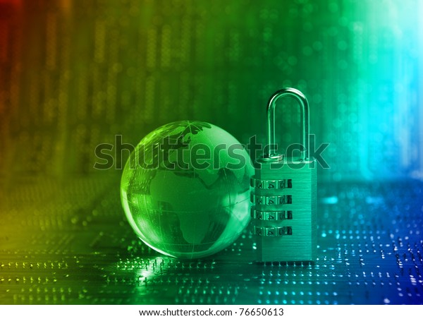 Lock World Map Technology Background Stock Photo 76650613 | Shutterstock
