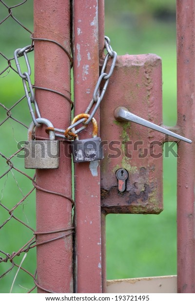 Locked Gate Stock Photo (Edit Now) 193721495