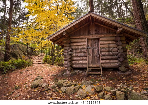 Log Cabin Forest Fall Stock Photo (Edit Now) 342119846