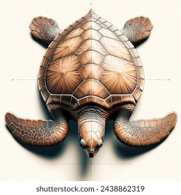 Loggerhead Turtle Angled Downwards Left Side AI-generated image ...