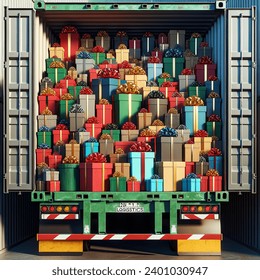 Seacontainer Boxes Christmas Decoration Inside AI-generated image ...
