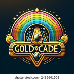 Gold Starcade Logo Retro Pinball Rainbow AI-generated image 2485640671 ...
