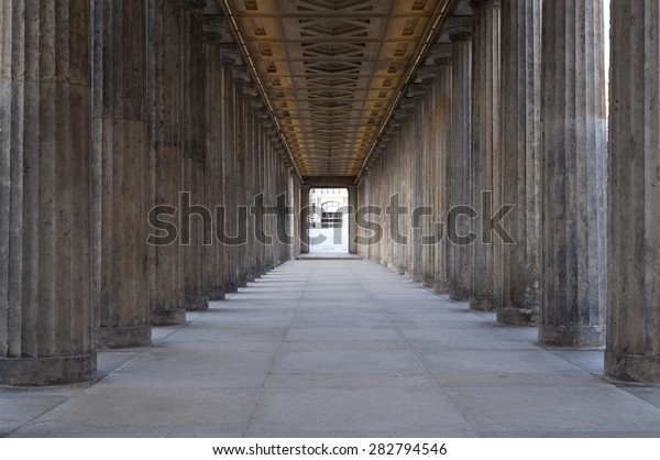 Long Corridor Between Many Columns Historical Stock Photo 282794546 ...