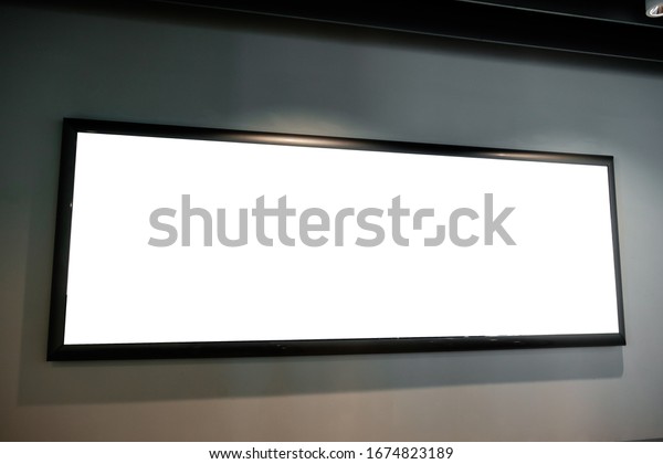 Long Rectangular Advertisement Signboard Template White Stock Photo ...