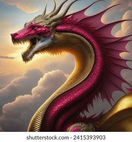 Hyper-realistic Golden Japan Dragon Intricate Golden AI-generated image ...