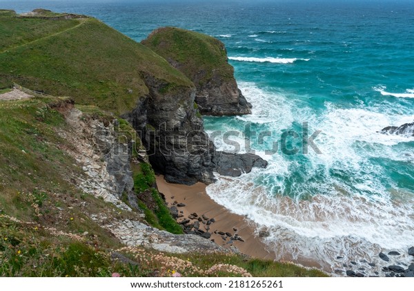 Looking Down Pentire Steps Beach Big Stock Photo 2181265261 | Shutterstock