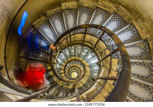 Looking Down Spiral Staircase Stock Photo 1189771936 | Shutterstock