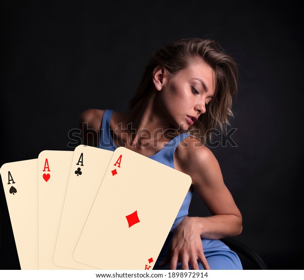 Looking Over Cards While Playing Poker Stock Photo 1898972914 ...