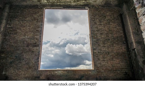 Looking Through Brick Wall Window Storm Stock Photo 1375394207 ...
