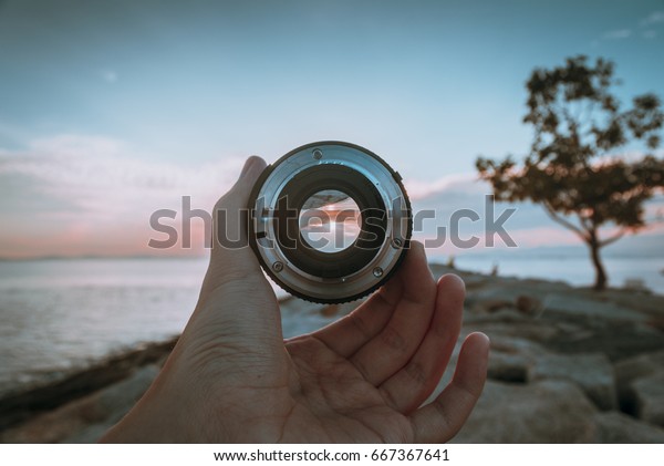 Looking Through Lens Stock Photo (Edit Now) 667367641