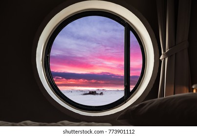 Looking Through Window Winter Evening Sunset Stock Photo 773901112 ...