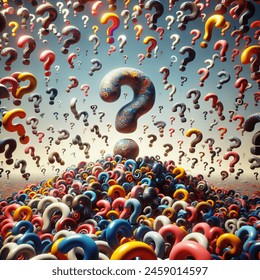 Question Marks Flying Around Hand Stretched AI-generated image ...
