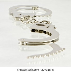 Low Angle Macro Closeup Chrome Handcuffs Stock Photo 27931846 ...