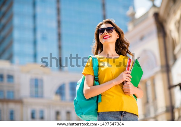 Low Below Angle View Portrait Her Stock Photo (Edit Now) 1497547364