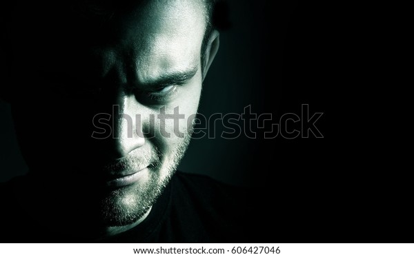 Low Key Portrait Evil Devil Bad Stock Photo (Edit Now) 606427046