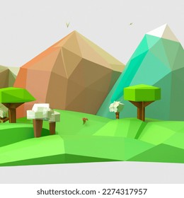 「Low Poly 3d Image Guatapé」のAI生成画像、2289168509 | Shutterstock