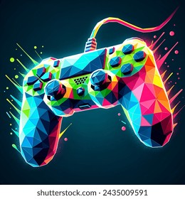 Game Controller Neon Controller Low Poly AI-generated image 2447162815 ...