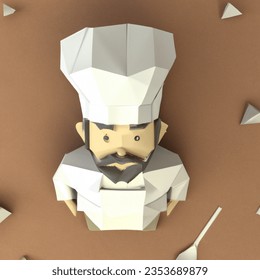 Low Poly 3d Image Cheff Menu AI-generated image 2360143255 | Shutterstock