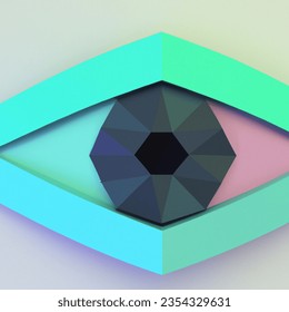 Low Poly 3d Image Eye AI-generated image 2370355047 | Shutterstock