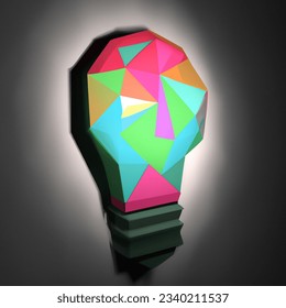 Low Poly 3d Image Psychedelic Lightbulb AI-generated image 2340210347 ...