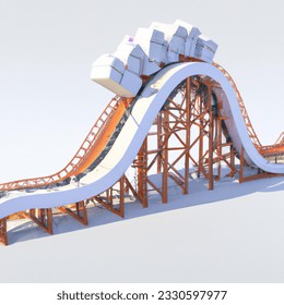 Isometric Diorama Theme Park Rollercoaster Has AI-generated image ...