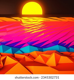 Low Poly 3d Image River Nile AI-generated image 2357999995 | Shutterstock
