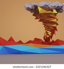 Low Poly 3d Image Natural Disaster AI-generated image 2377221963 ...