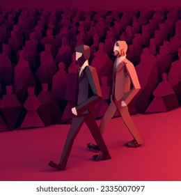 Low Poly 3d Image Business Professionals AI-generated image 2385319341 ...