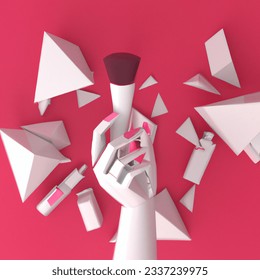 Low Poly 3d Image Lipstick Exploding AI-generated image 2314751323 ...