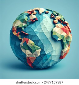 Low Poly 3d Image Globe Logistics AI-generated image 2395268551 ...