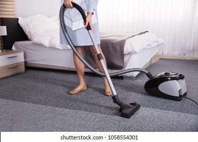 Low Section View Janitor Using Vacuum Stock Photo 1058554301 | Shutterstock
