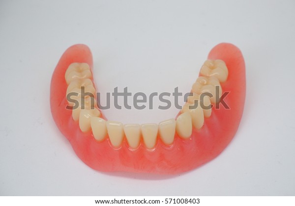 Lower Complete Denture Front White Background Stock Photo 571008403 ...