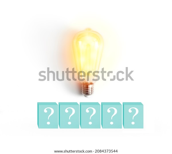 Luminous Bulb Question Mark On White Stock Photo 2084373544 | Shutterstock
